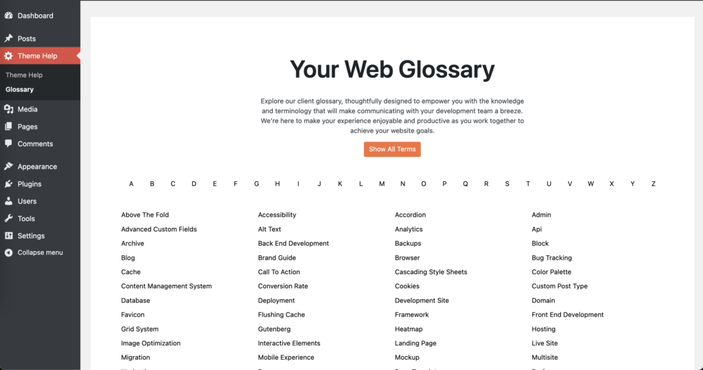New Web Glossary Added to WDS Site Documentation WordPress Plugin ...